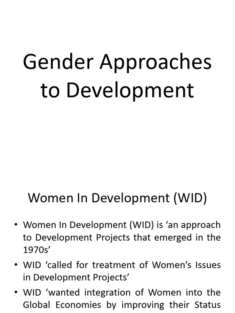 Gender Approaches in Development Theory | PDF | World Systems Theory ...