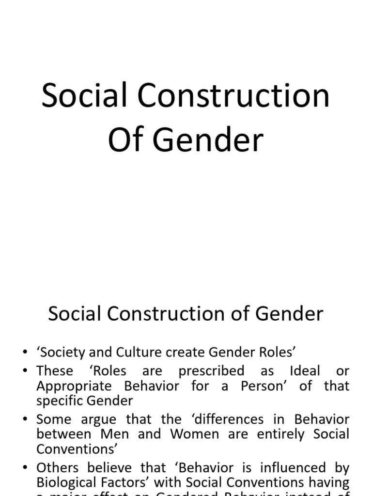 Social Construction of Gender | PDF | Gender | Gender Studies