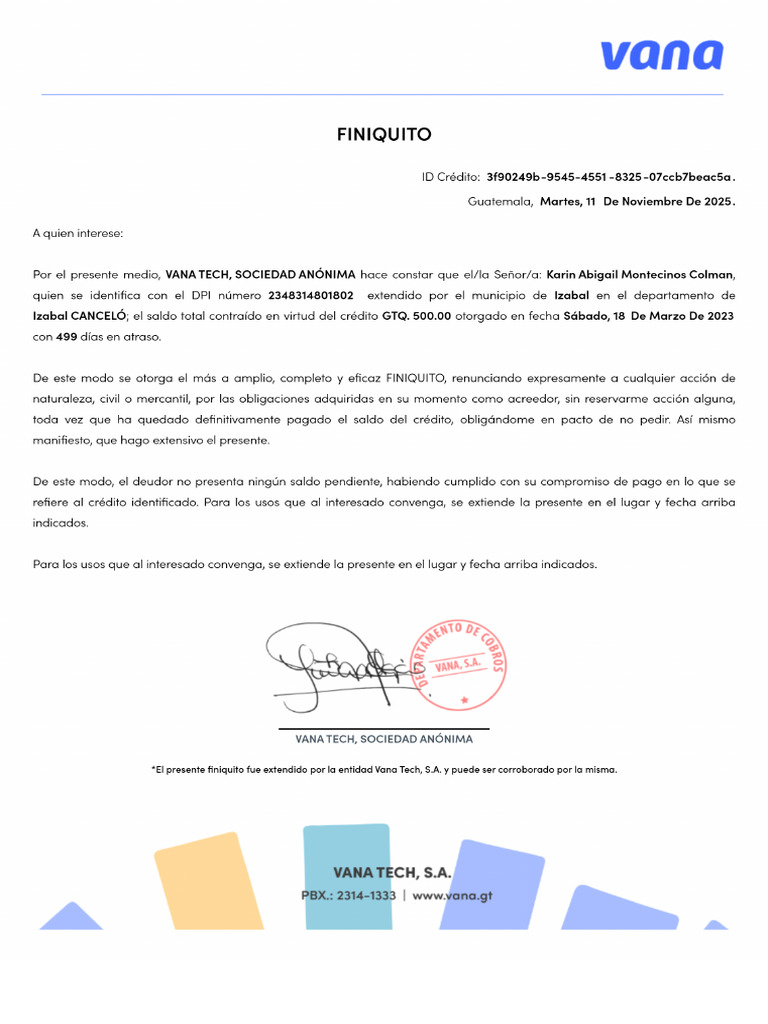 Finiquito Karin Abigail Montecinos Colman 18-03-2023 | PDF