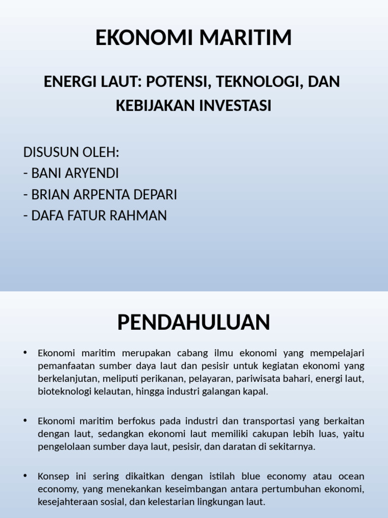 Ekonomi Maritim Kelompok 4 | PDF