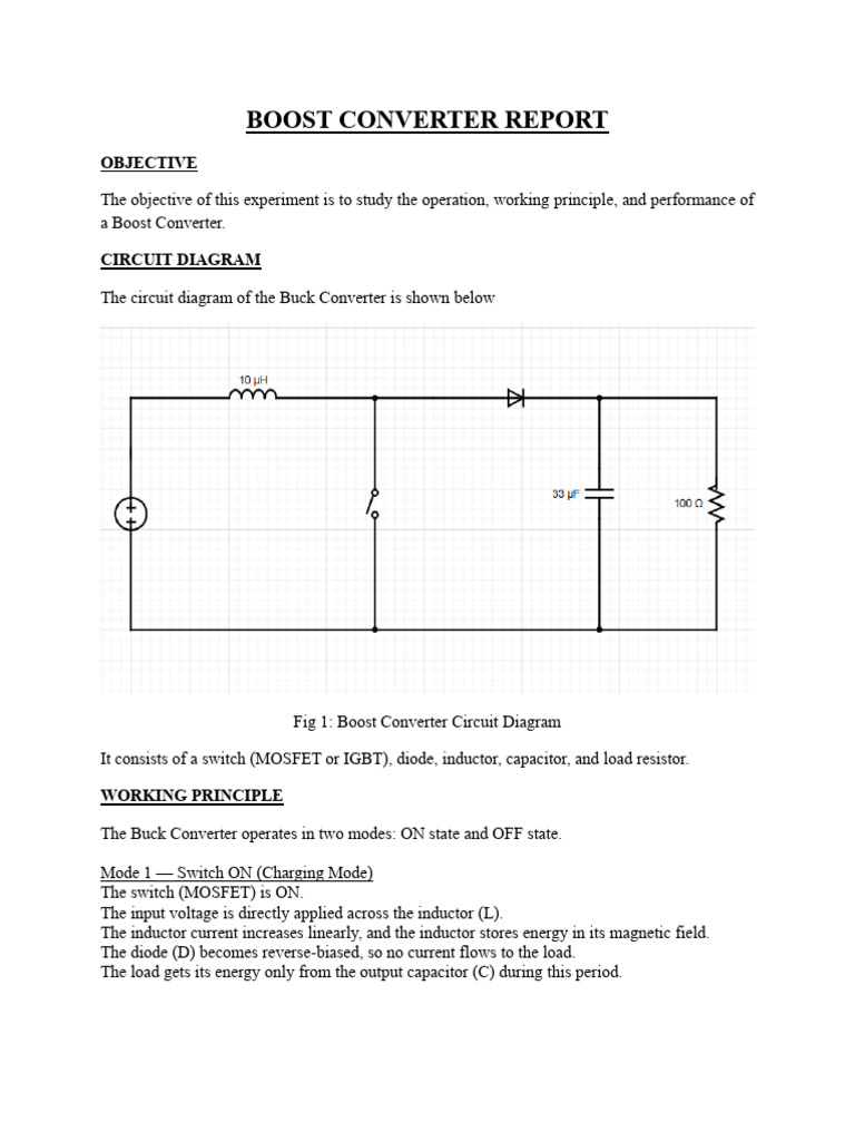 Boost Converter Operation and Performance | PDF | Inductor | Capacitor