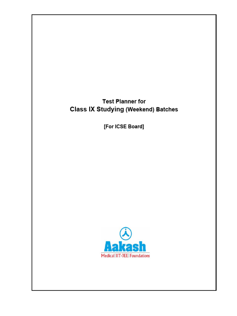 Icse FST Planner For Class Ix Icse 2024 25 We | PDF | Chemistry | Molecules