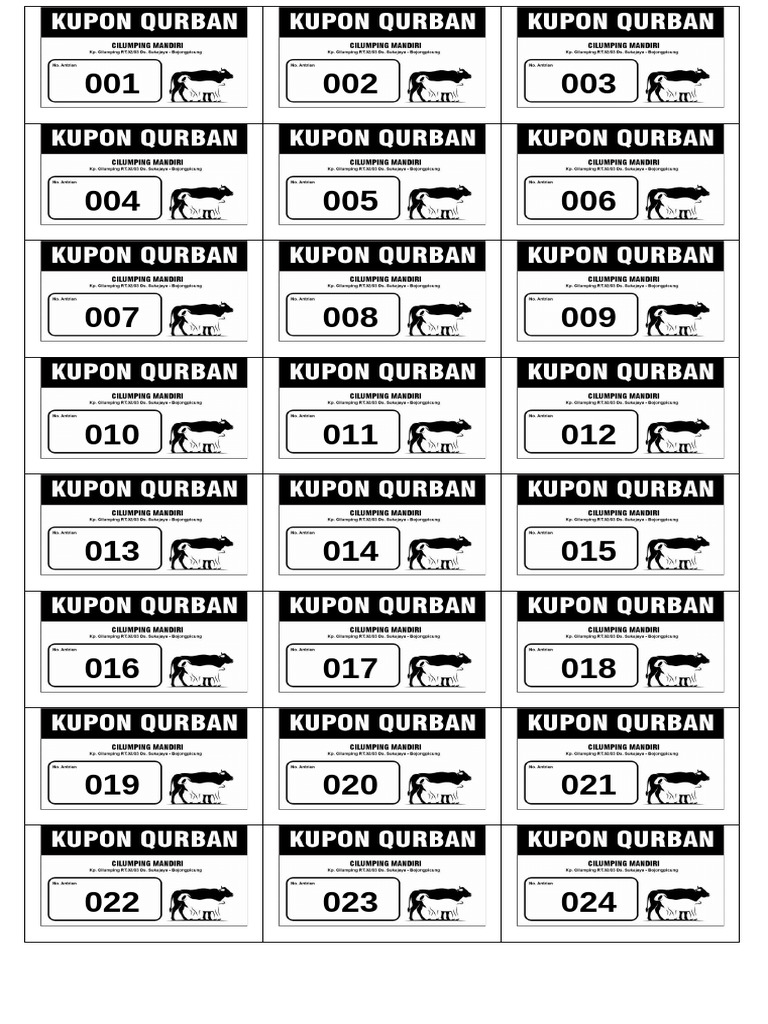 Kupon Qurban CLP Mandiri | PDF