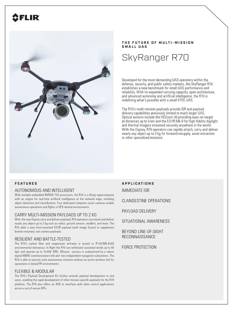 SkyRanger-R70-Datasheet-A4 | PDF | Unmanned Aerial Vehicle ...