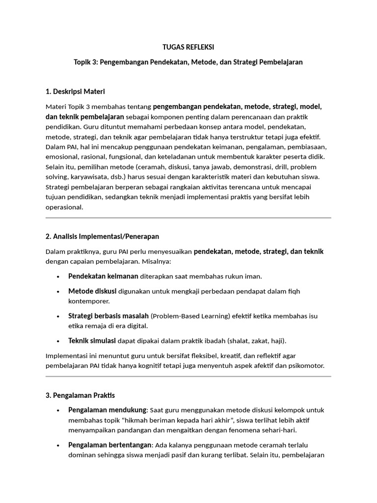 Tugas Refleksi Mosu 3 | PDF