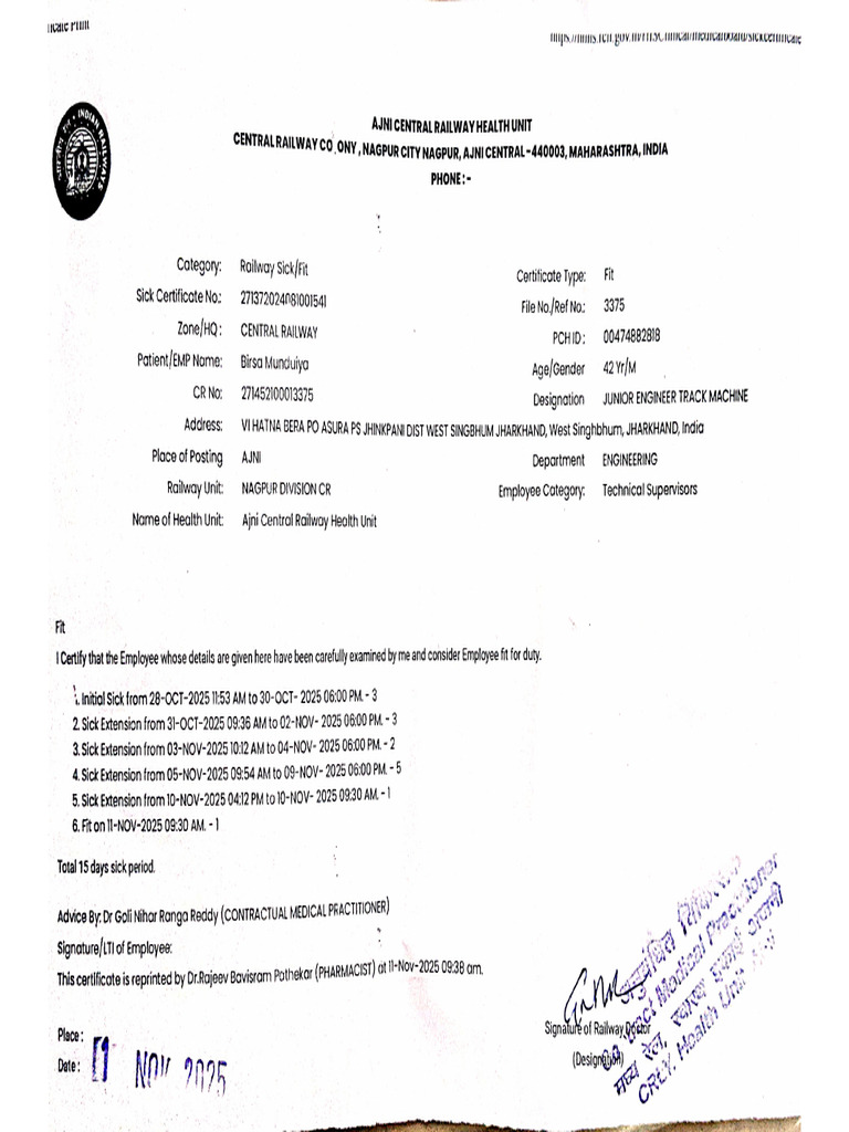 Fit Certificate | PDF
