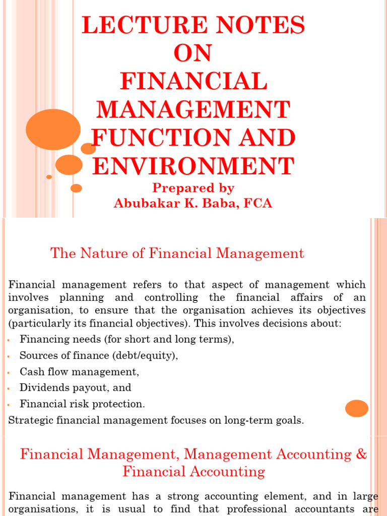 Financial Management Function and Environment | PDF | Bonds (Finance ...