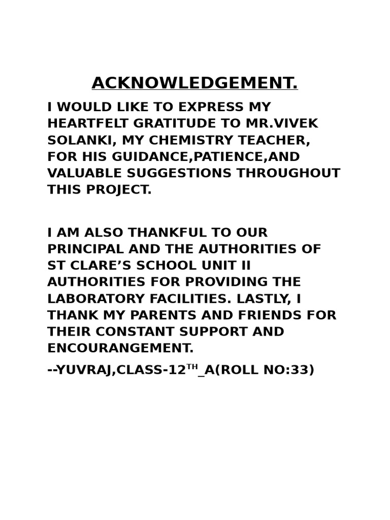 Acknowledgement | PDF | Melting Point | Physical Sciences