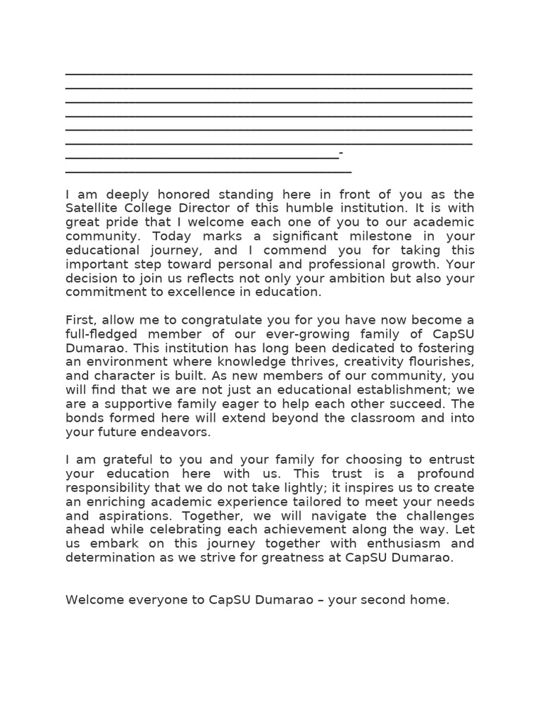 Message (Orientation Program 2024) | PDF