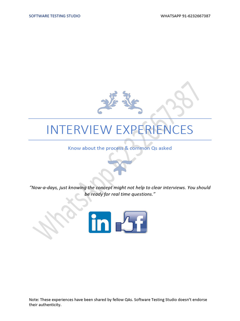 STS Prep-Up - QA Interview Experiences | PDF | Software Testing ...