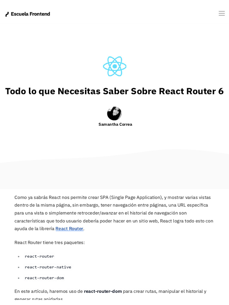 Todo Lo Que Necesitas Saber Sobre React Router 6 | PDF | Ingeniería Informática | Software