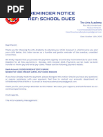 Outstanding School Fees Notification | PDF
