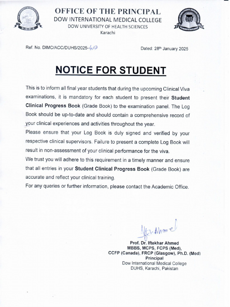 Notice For Students | PDF
