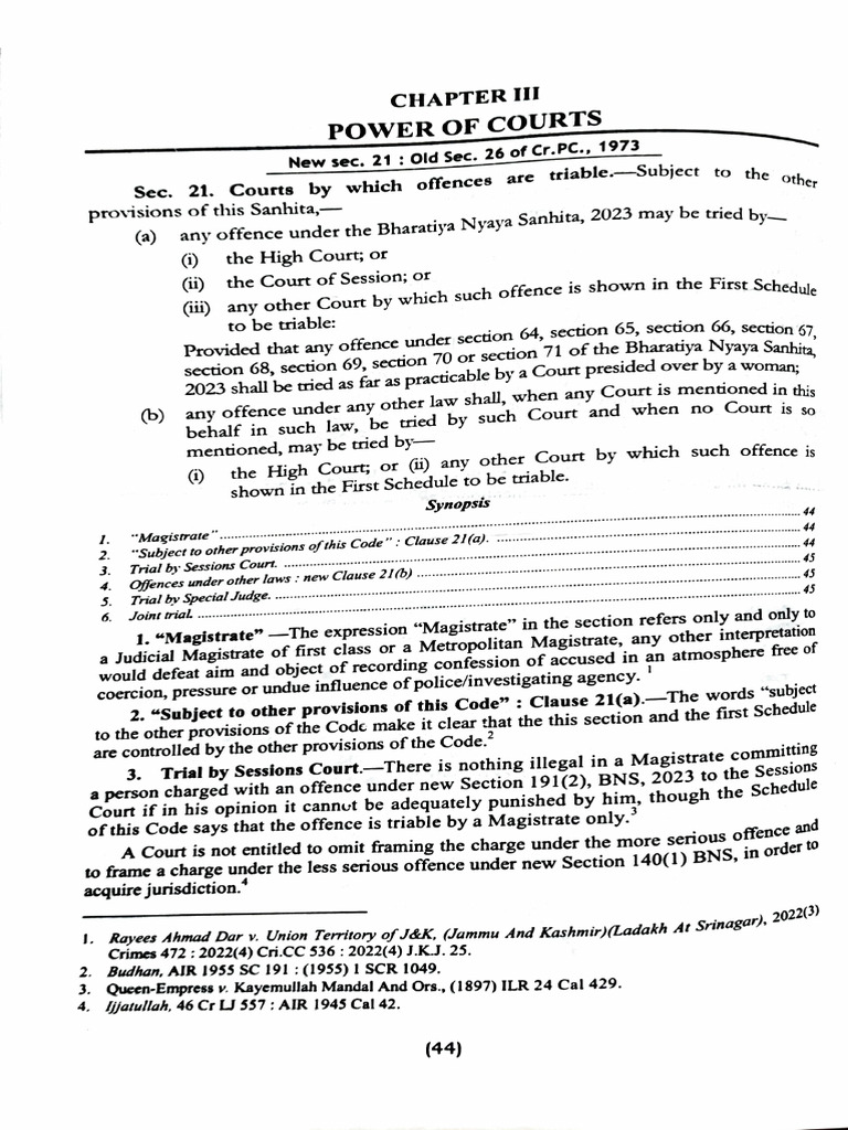S. 21-34 Power of Courts | PDF