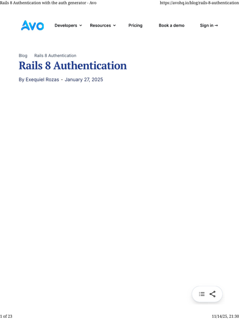 Rails 8 Authentication With The Auth Generator - Avo | PDF | Http Cookie | Cyberspace
