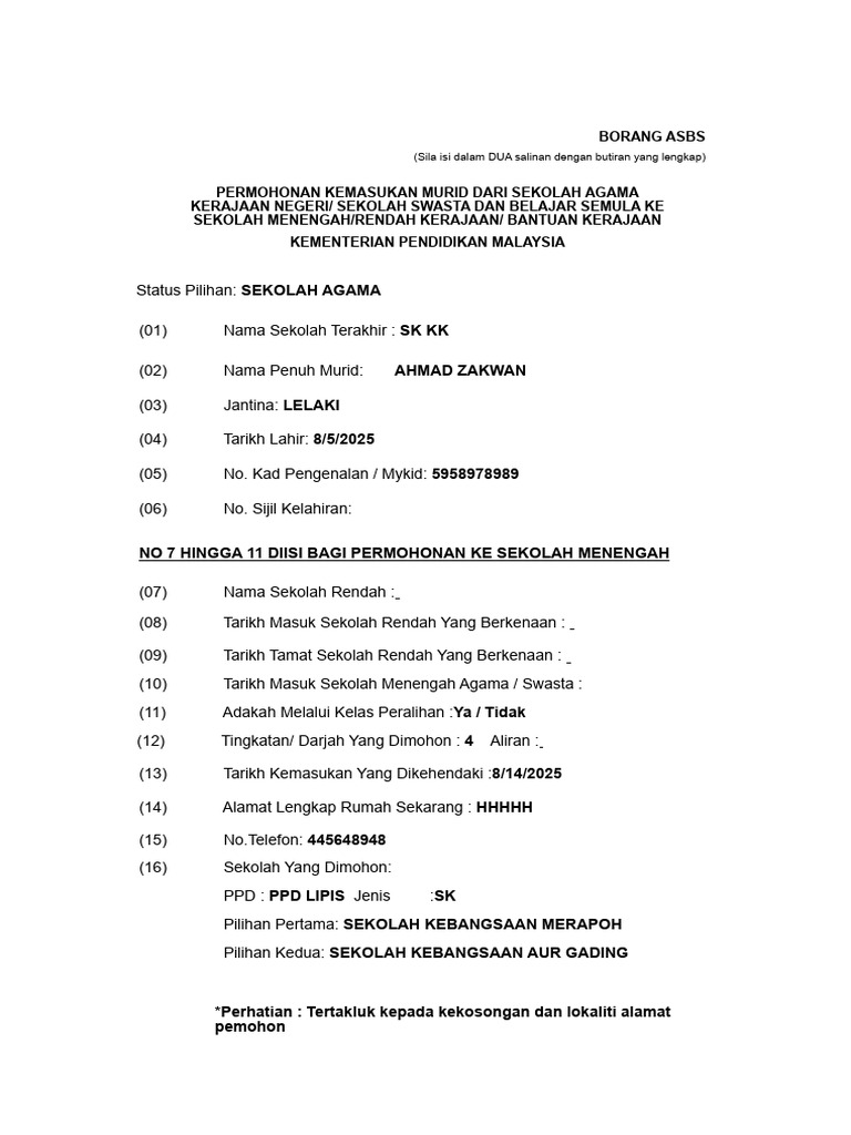 Appsheet Data Borang Asbs-1001237503 Files Borang 5958978989-1 | PDF