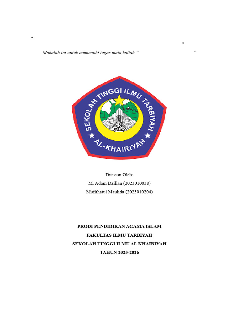 Makalah Pembelajaran Aqidah Akhlaq (Adam, Maul) | PDF