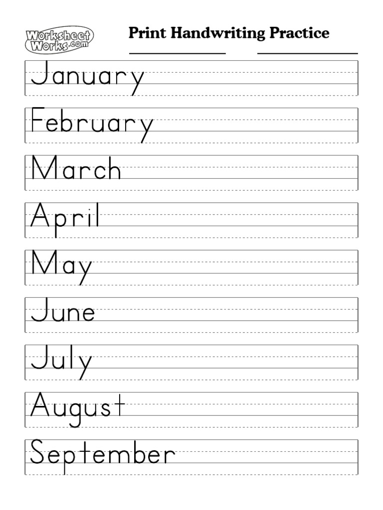 WorksheetWorks Print Handwriting Practice 1 | PDF