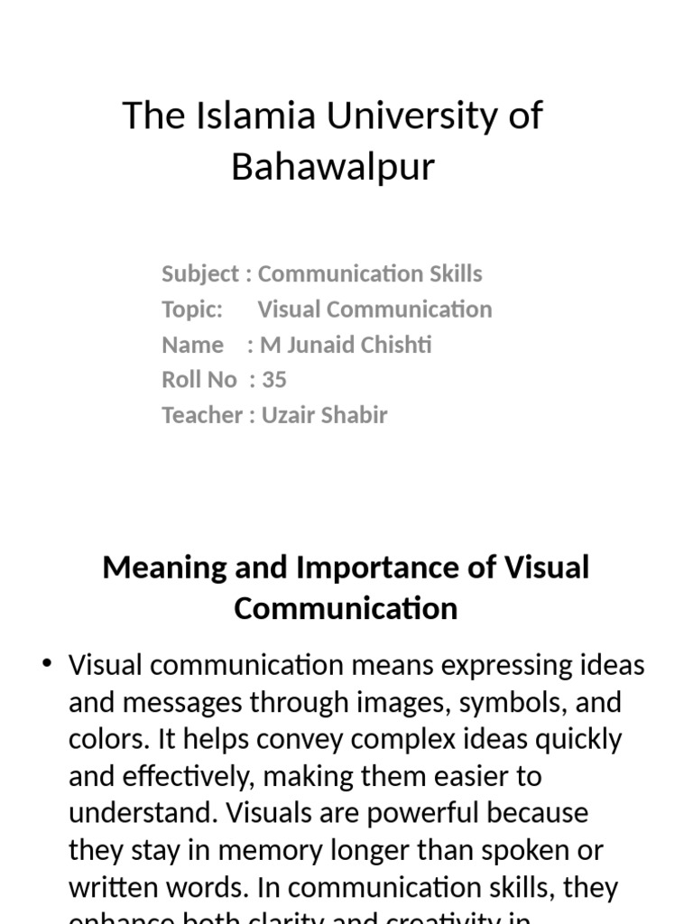 Visual Communication by Junaid | PDF | Communication | Liberal Arts ...