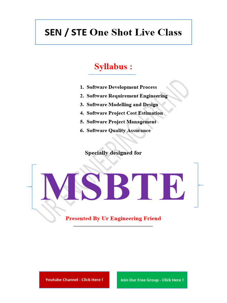 Software Engineering Live Class Syllabus | PDF | Agile Software ...