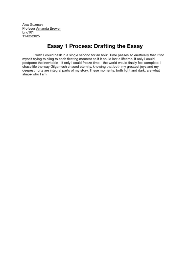 Drafting The Essay | PDF