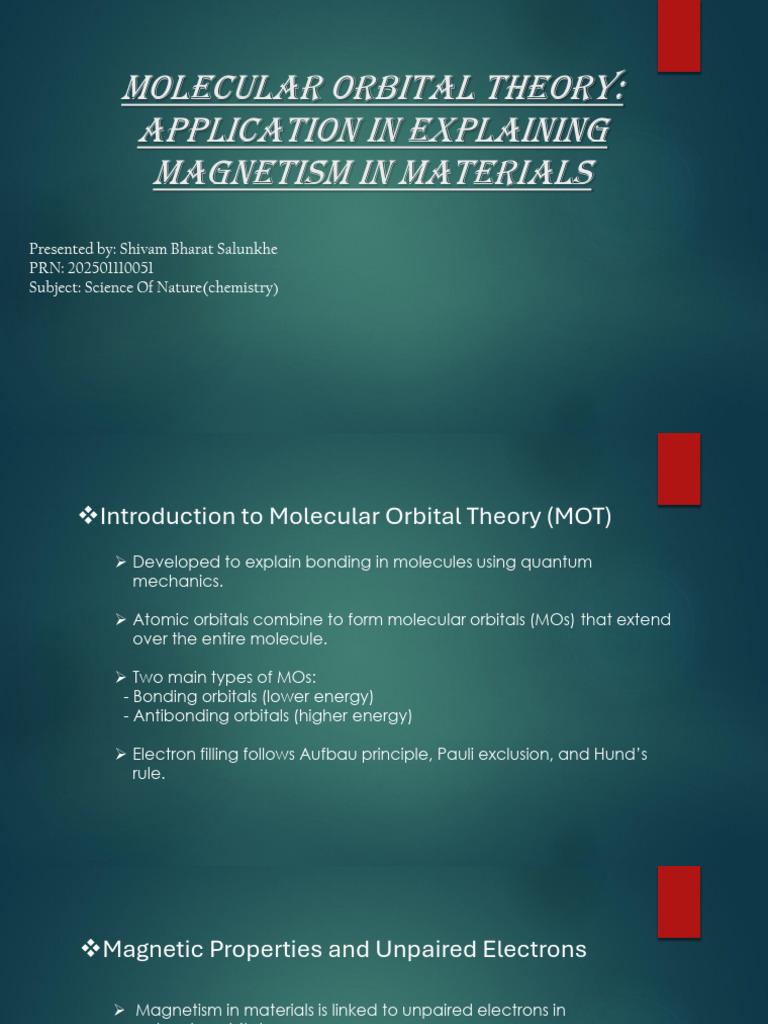 Molecular Orbital Theory & Magnetism | PDF