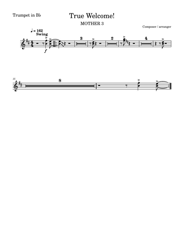 B♭ Trumpet Arrangement for MOTHER 3 | PDF