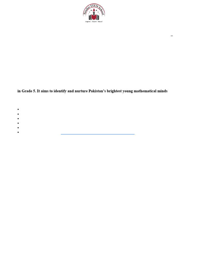 PMC-5 (Pakistan Mathematics Contest For Class 5) | PDF