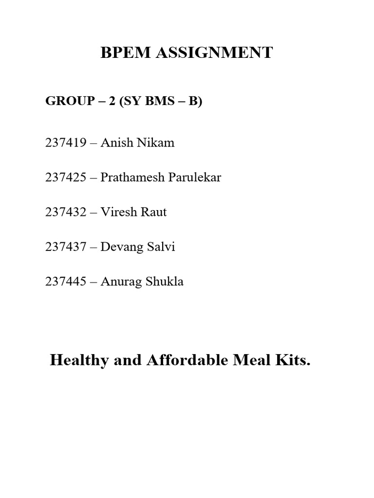 Bpem Assignment Group 2 | PDF