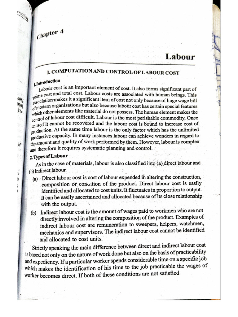 Computation & Control of Labour Cost | PDF