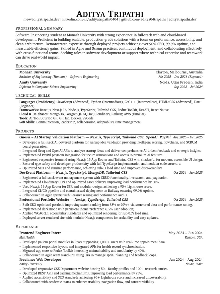Aditya Tripathi | PDF | Computer Science | Systems Architecture