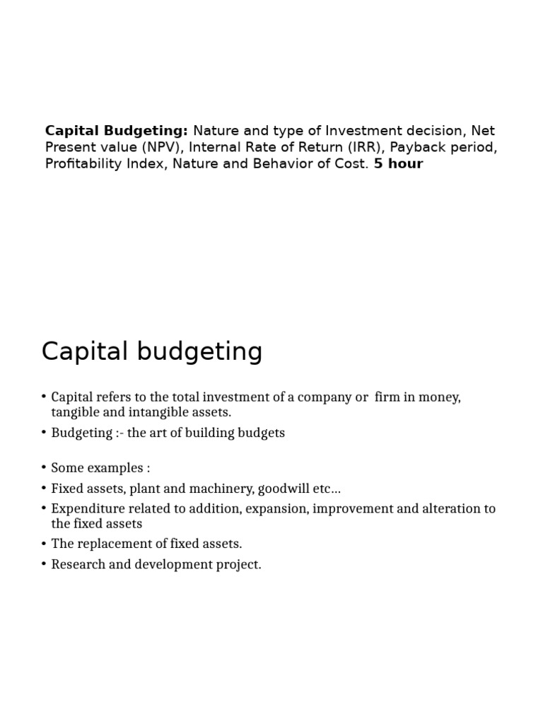 Module 7 Capital Budgetting | PDF | Internal Rate Of Return | Net ...