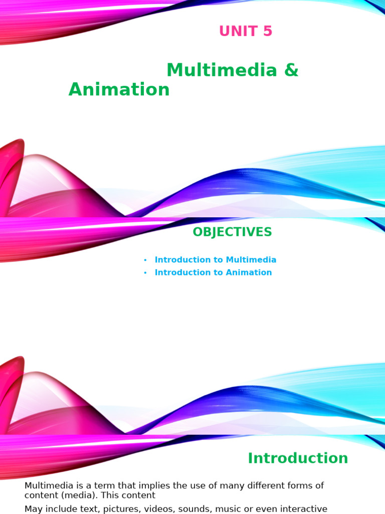 Multimedia and Animation Overview | PDF | Animation | Multimedia