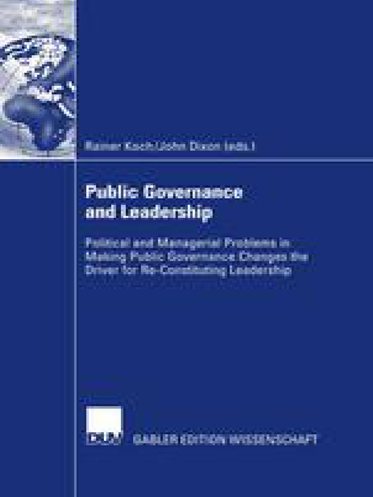 Public Governance And Leadership Political And Managerial Problems In ...