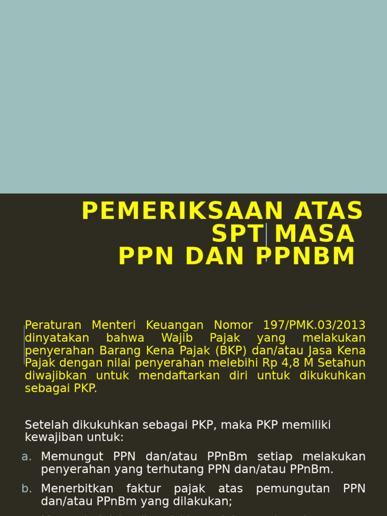 Copy of 3. Pemeriksaan Atas SPT Masa PPN Dan PPnBm | PDF