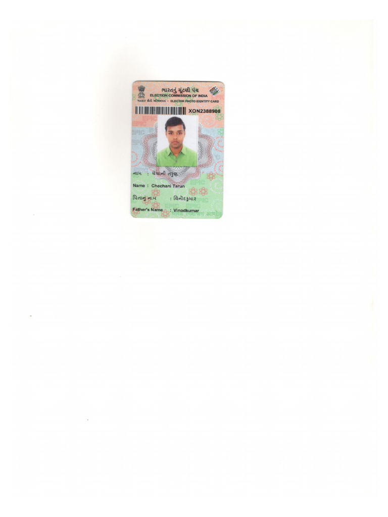 Tarun Chechani Election Card | PDF