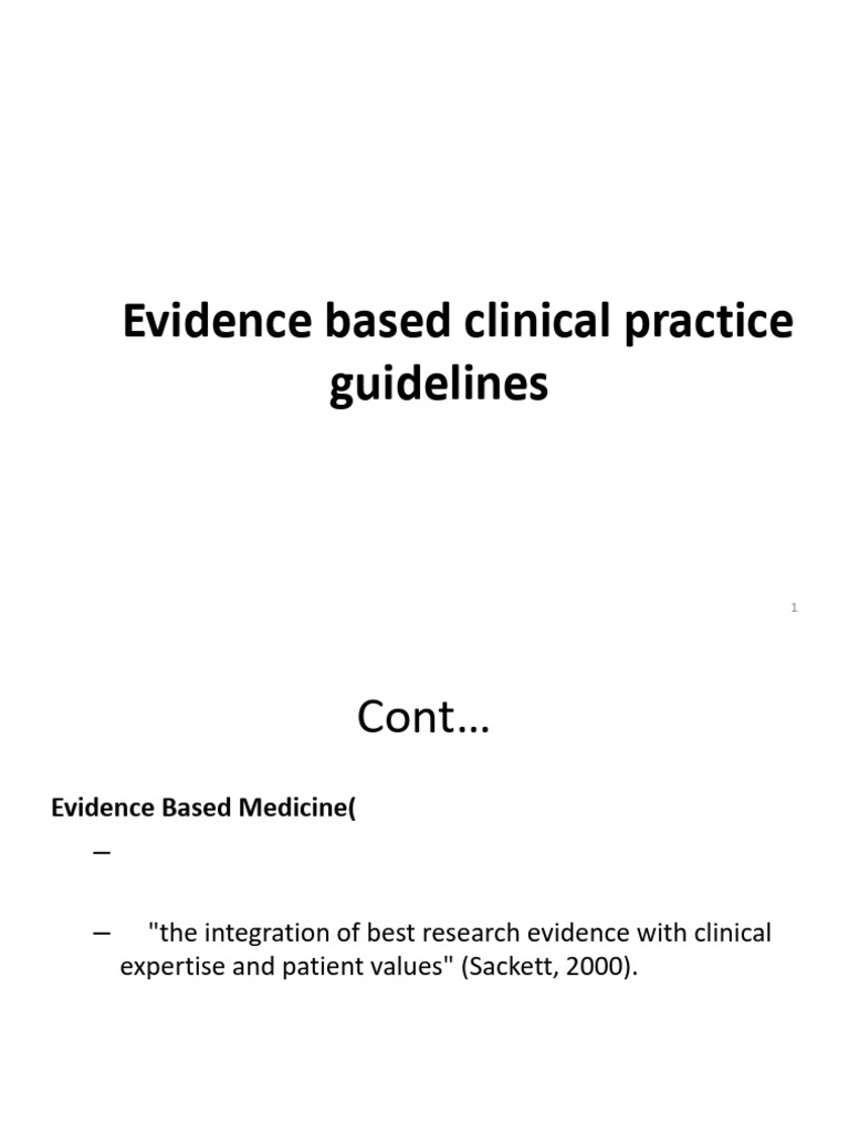 Evidence Based Clinical Practice Guidelines | PDF | Evidence Based ...