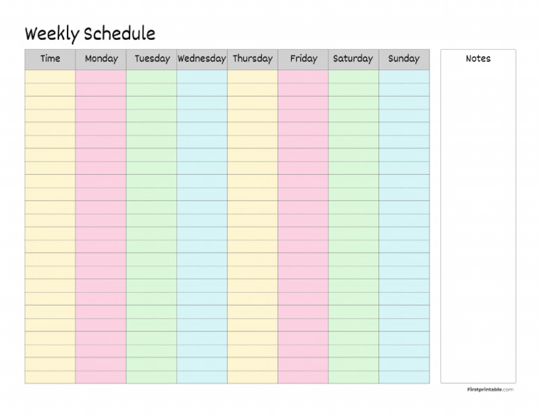 Color Weekly Schedule | PDF