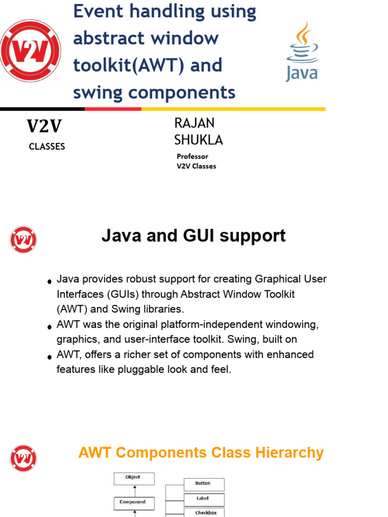 JAVA Unit 4 by Rajan Sir.pptx | PDF | Graphical User Interfaces | Software Engineering