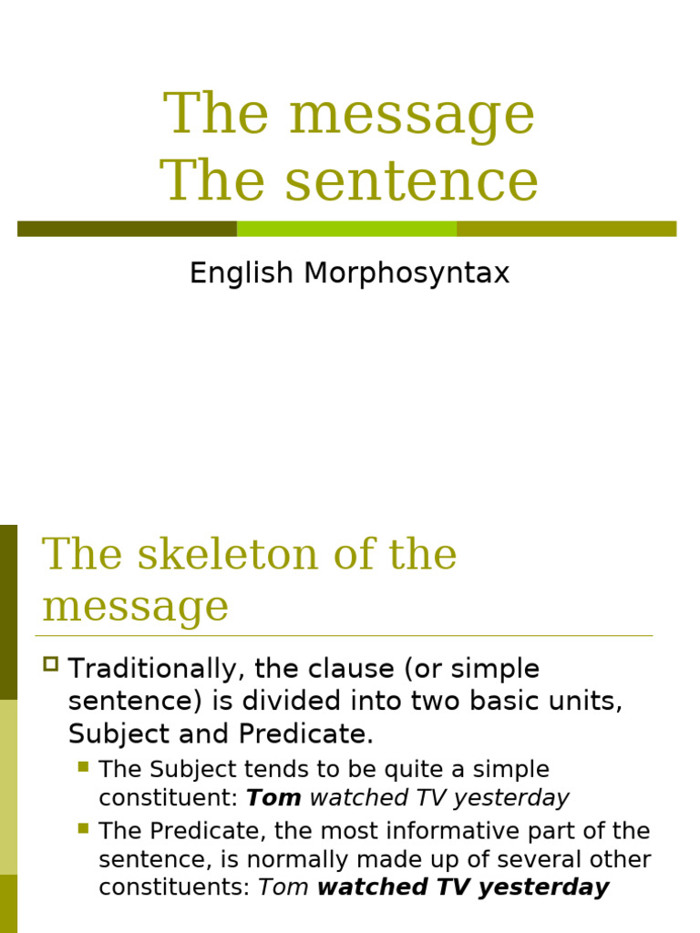 Understanding English Sentence Structure | PDF | Clause | Subject (Grammar)