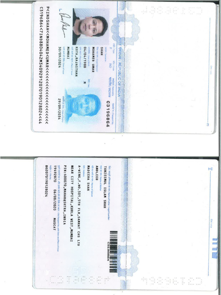 Umar Shah Passport Copy New | PDF