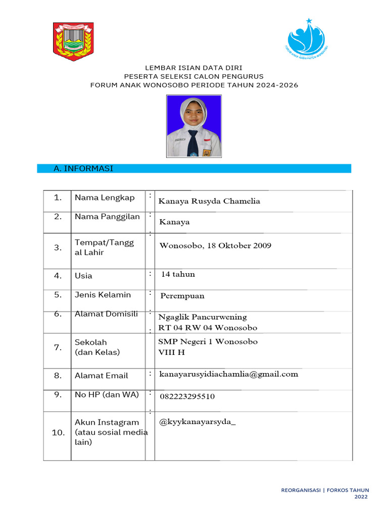 Lembar Isi Data Diri Kanaya_20231230_062244_0000 | PDF