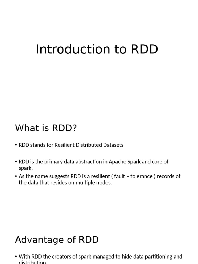 Introduction to RDD | PDF | Apache Spark | Software Development