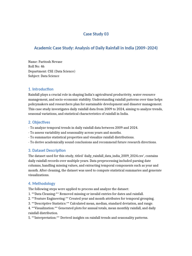 casestudy-3 | PDF | Statistics | Rain