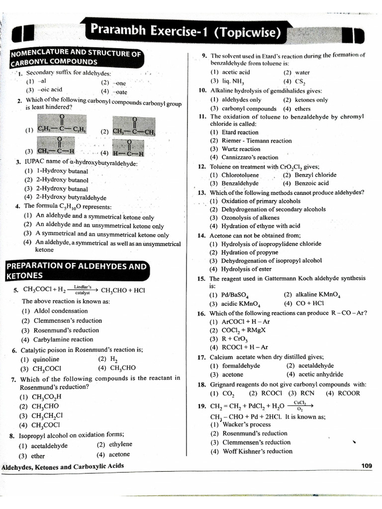 Module Aldehyde Ketones and Carboxylic Acid | PDF
