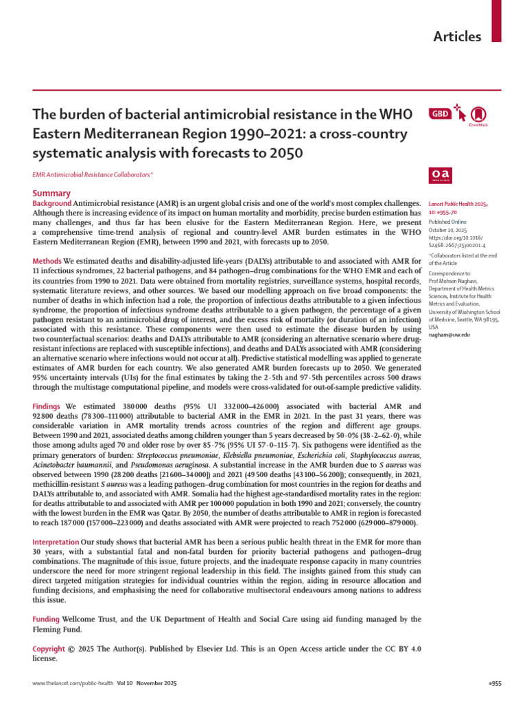 The Burden of Bacterial Antimicrobial Resistance I | PDF ...