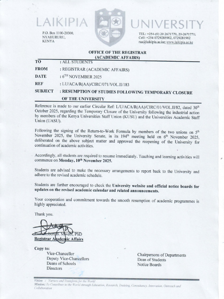 Resumption of Studies | PDF