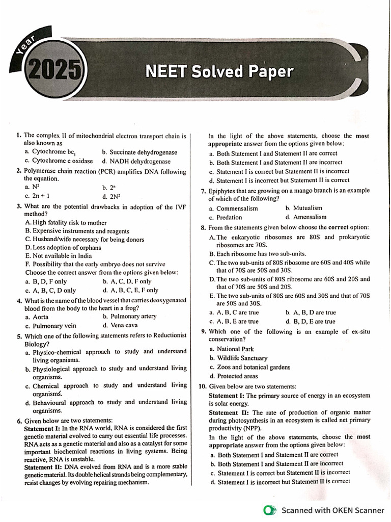 Pw 38 Years Neet Pyq | PDF