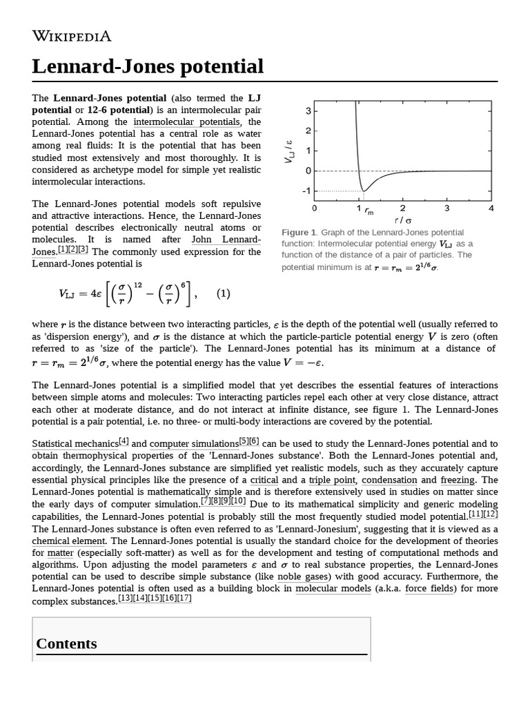 4.6.1.2.1.0.1.wikipedia - Lennard Jones Potential | PDF | Force Field ...
