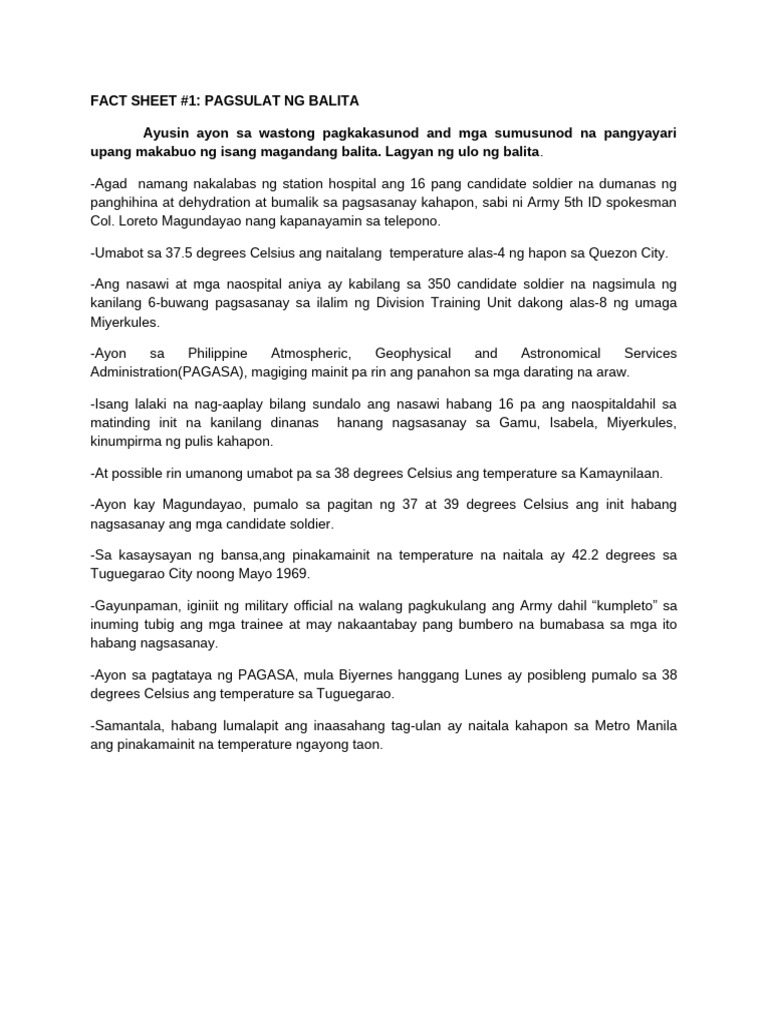 Fact Sheet- News | PDF